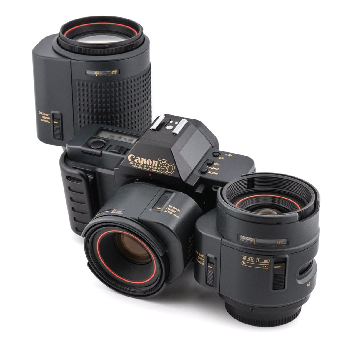 Canon T80 + 50mm f1.8 AC + 35-70mm f3.5-4.5 AC + 75-200mm f4.5 AC ...